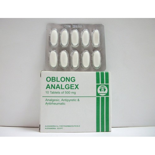 Oblong-Analgex 500mg Tablets - Rosheta